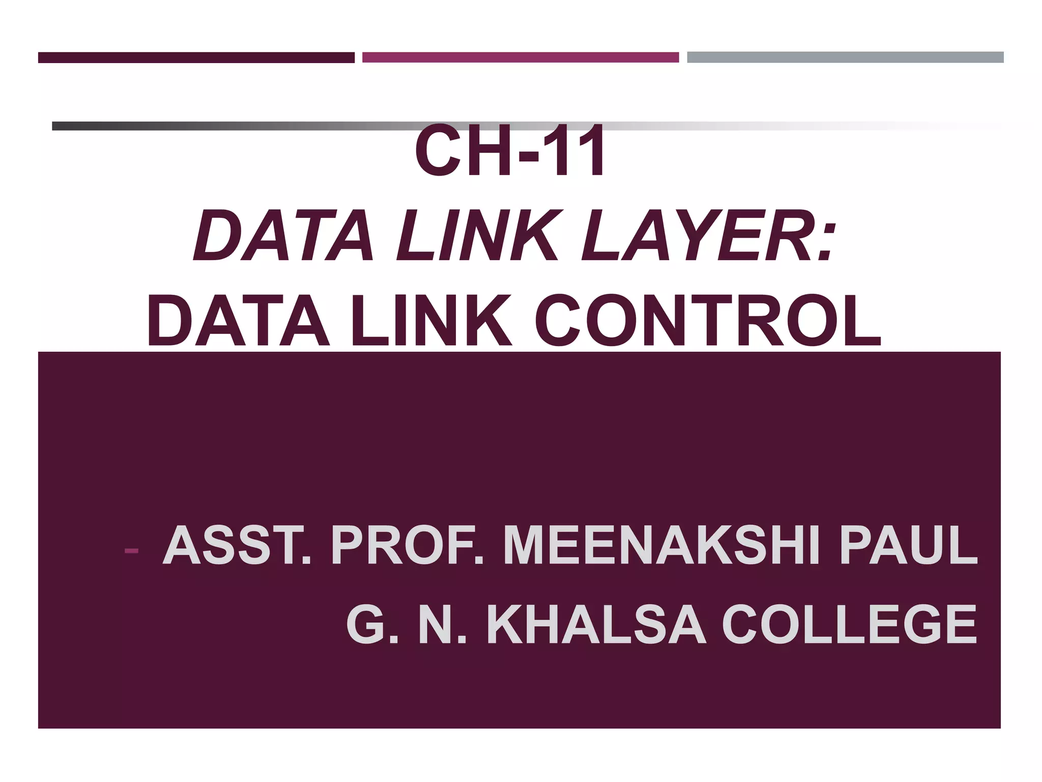 Data Link Control Pptx Computer Networking Computing