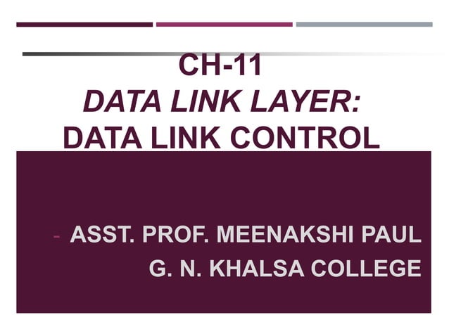 Data Link Control | PPTX | Computer Networking | Computing