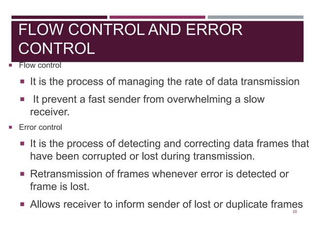 Data Link Control | PPTX | Computer Networking | Computing