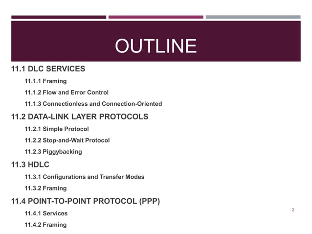 Data Link Control Pptx Computer Networking Computing