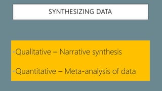 Data synthesis in systematic literature review | PPT