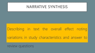 Data synthesis in systematic literature review | PPT