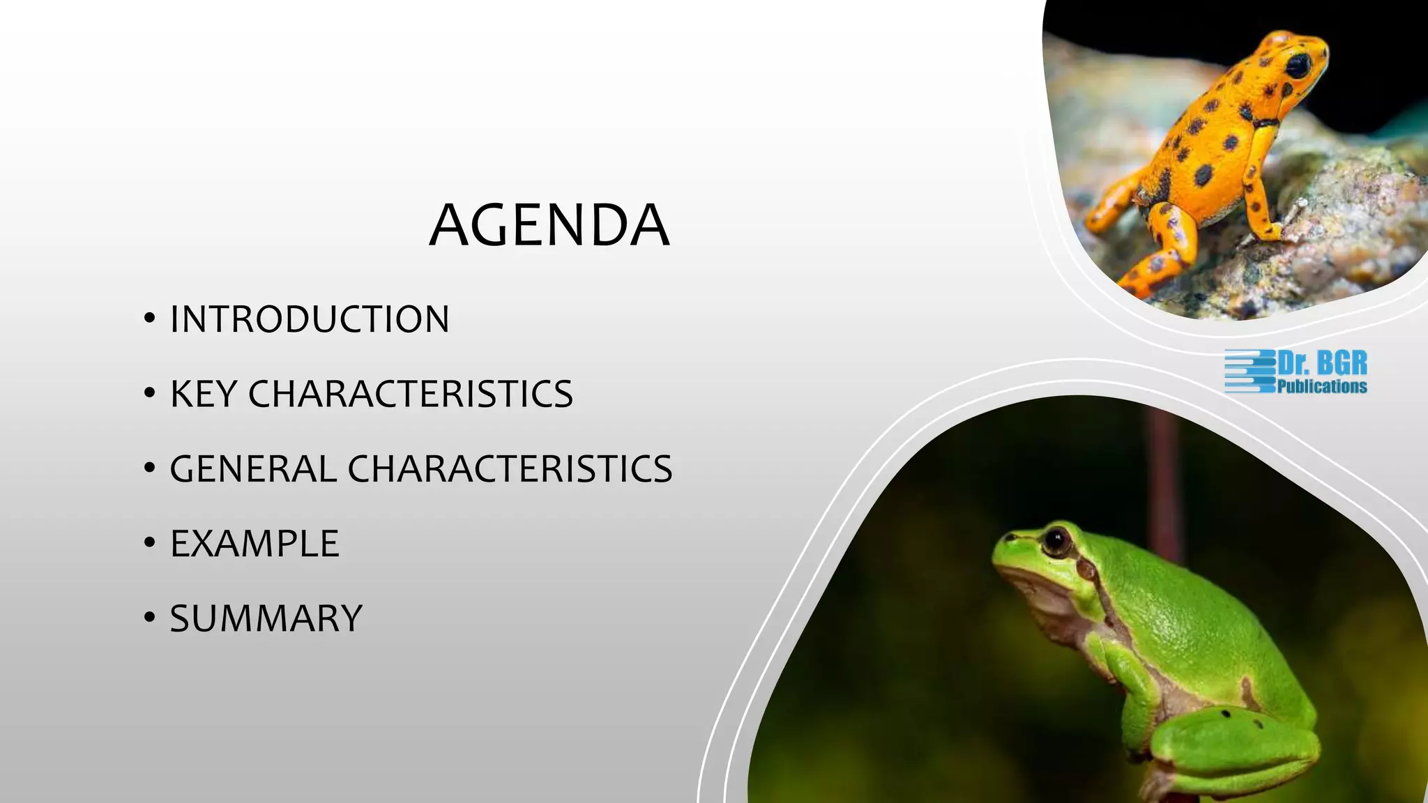 General Characteristics of Amphibia | Dr.BGR Publications | PPT