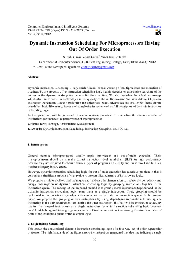11dynamic Instruction Scheduling For Microprocessors Having Out Of 5633
