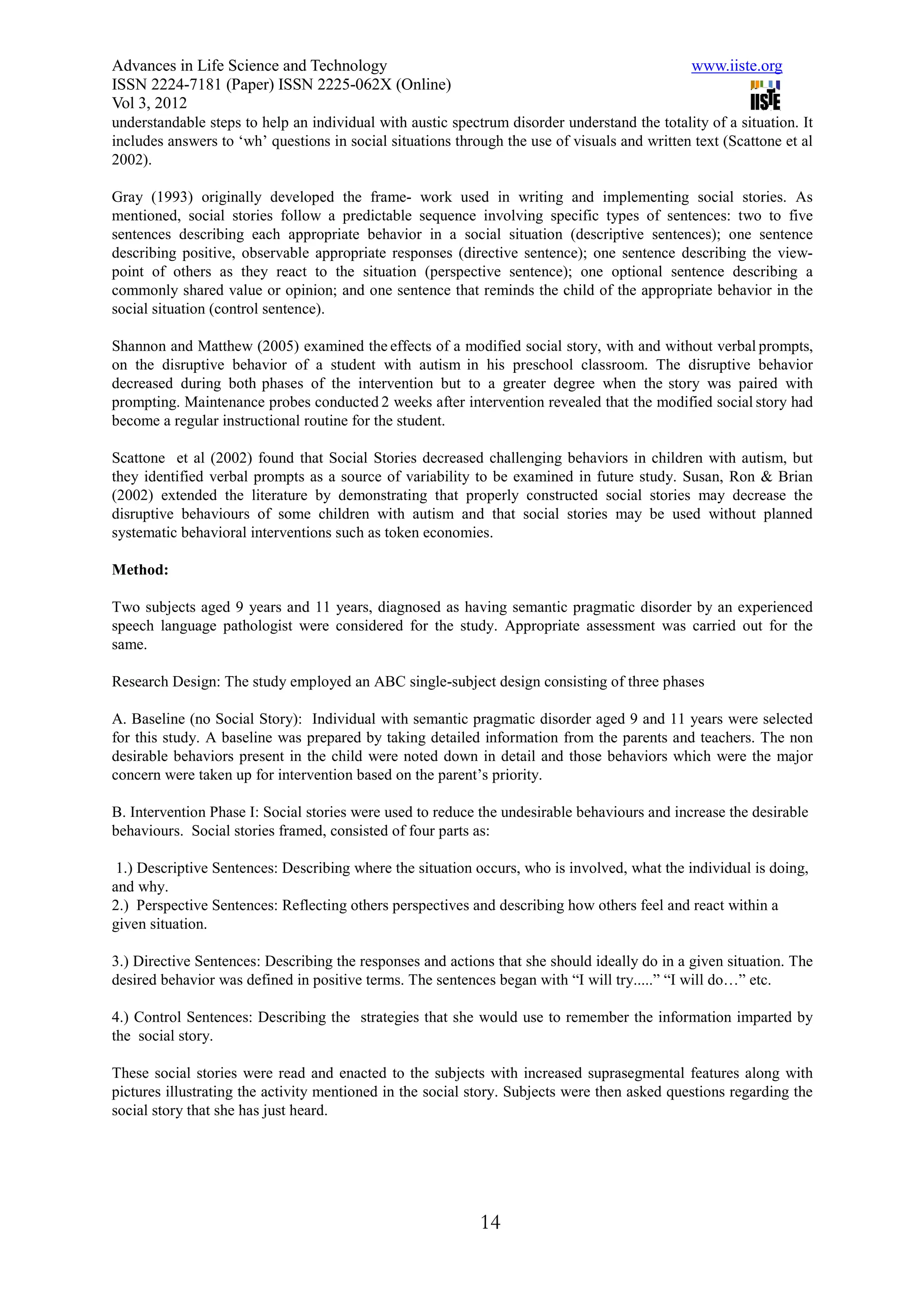 11.effectiveness of social stories in children with semantic pragmatic ...