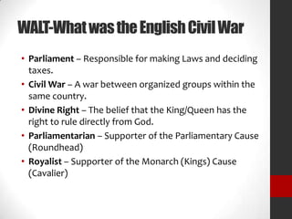 811 - English Civil War Introduction | PPT