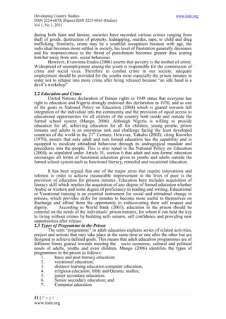11.evaluation of components of adult education on the inmates’ welfare ...