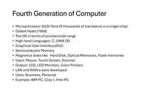 generation of computer system/Evolution of Computer | PDF
