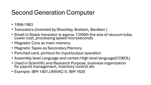 generation of computer system/Evolution of Computer | PDF