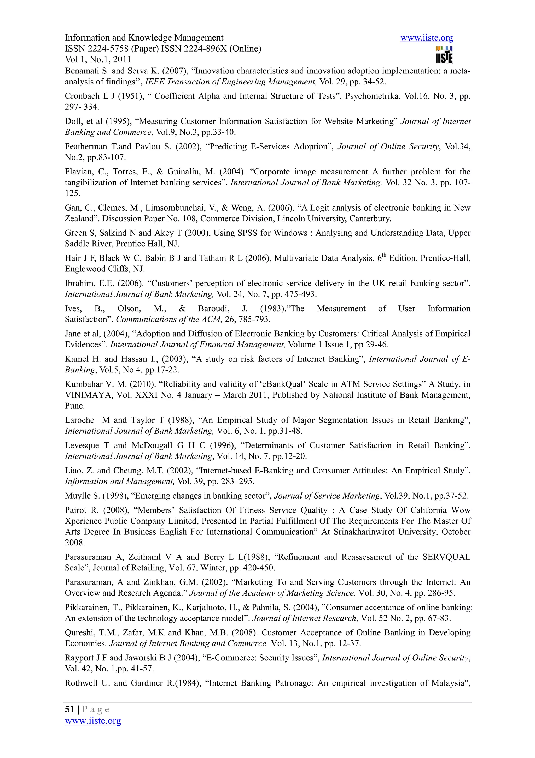 11.factors influencing online banking customer satisfaction and their importance in improving ...