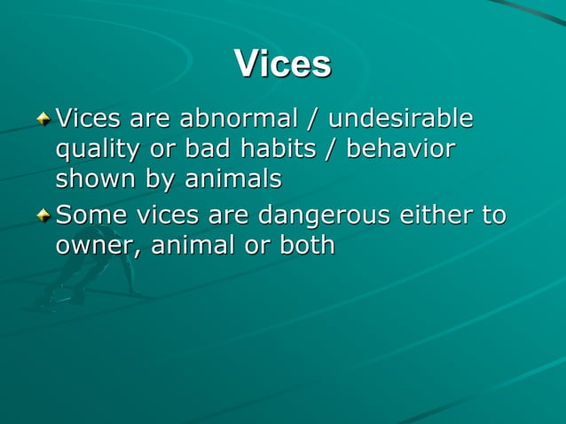 11-Farm Animals Vices and their Control.ppt | Equine Sports | Sports