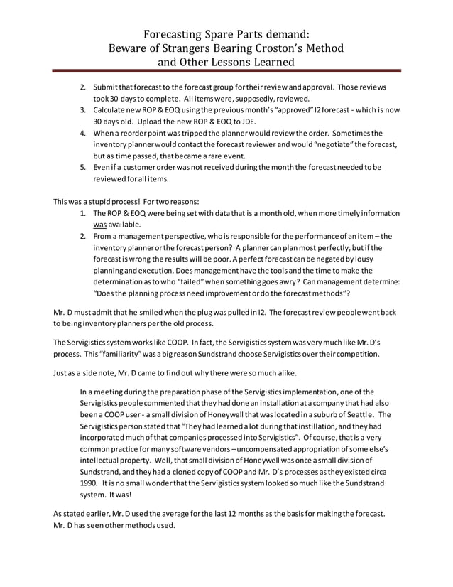 11 Forecasting Spare Parts Pdf