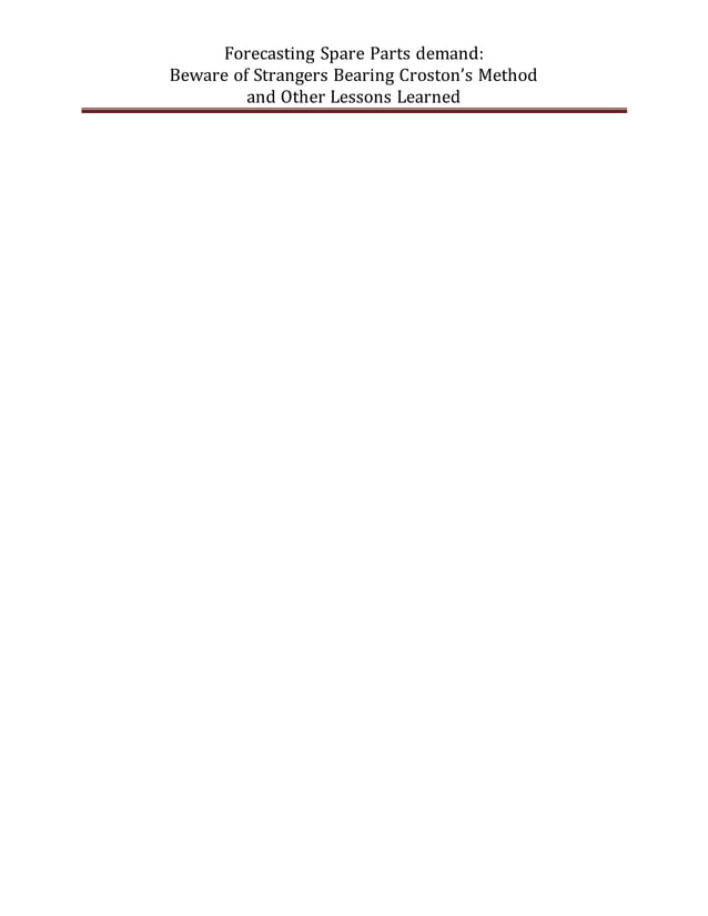 11 Forecasting Spare Parts Pdf