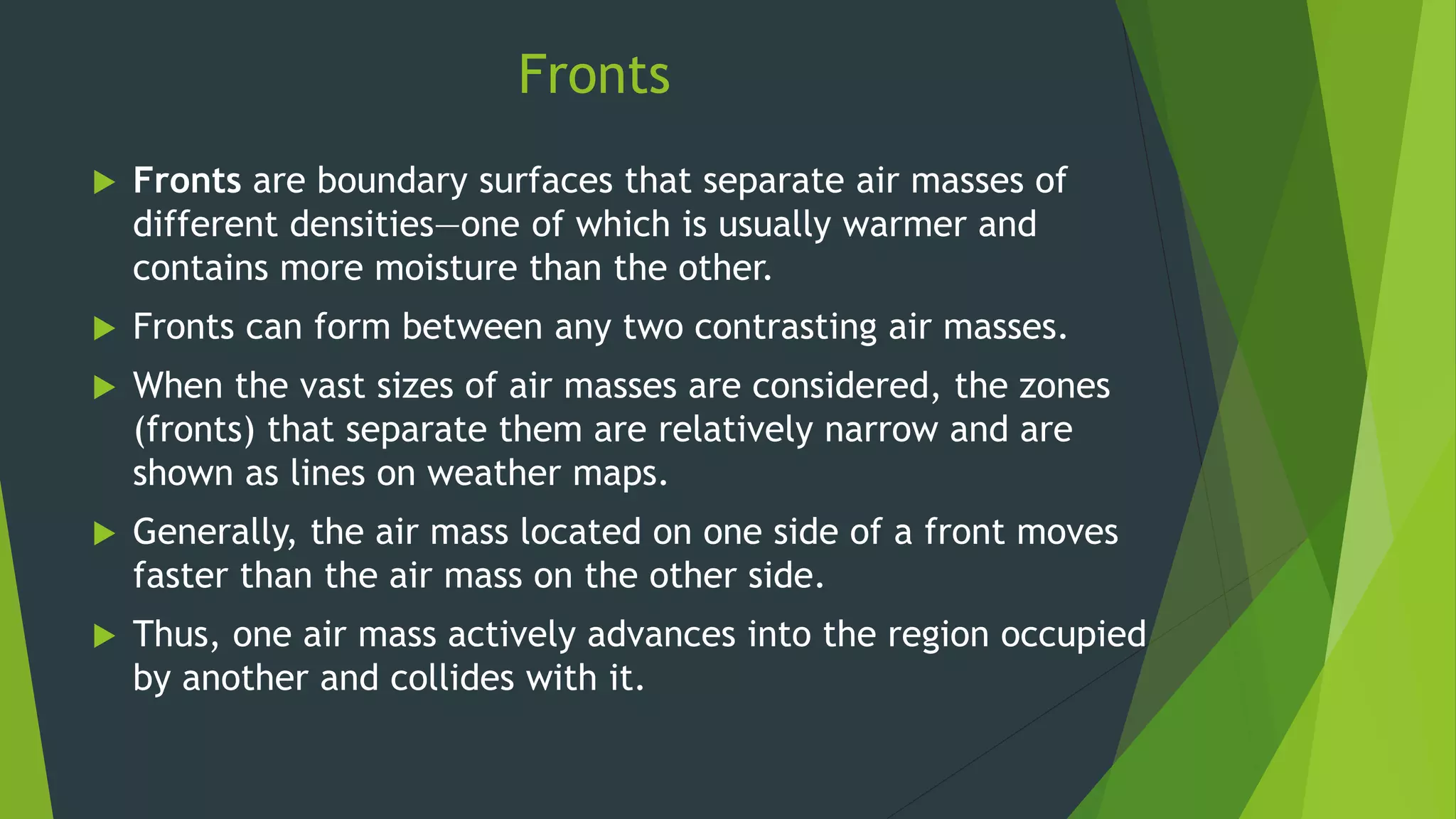 fronts- their formation and kinds | PPTX
