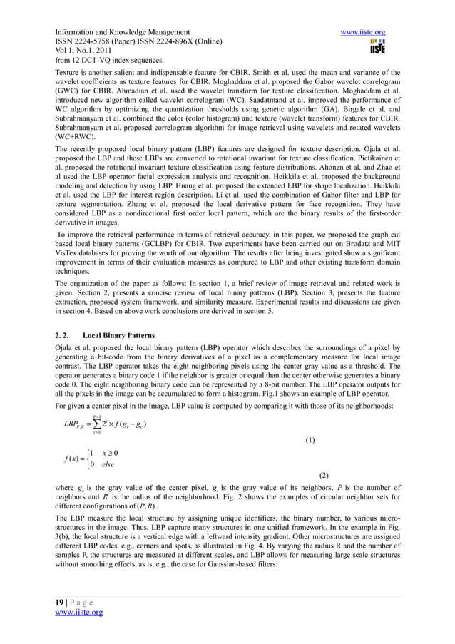11.graph cut based local binary patterns for content based image retrieval | PDF | Databases ...