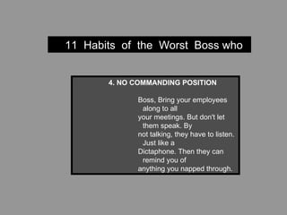 11 Habits Of Bad Boss | PPT