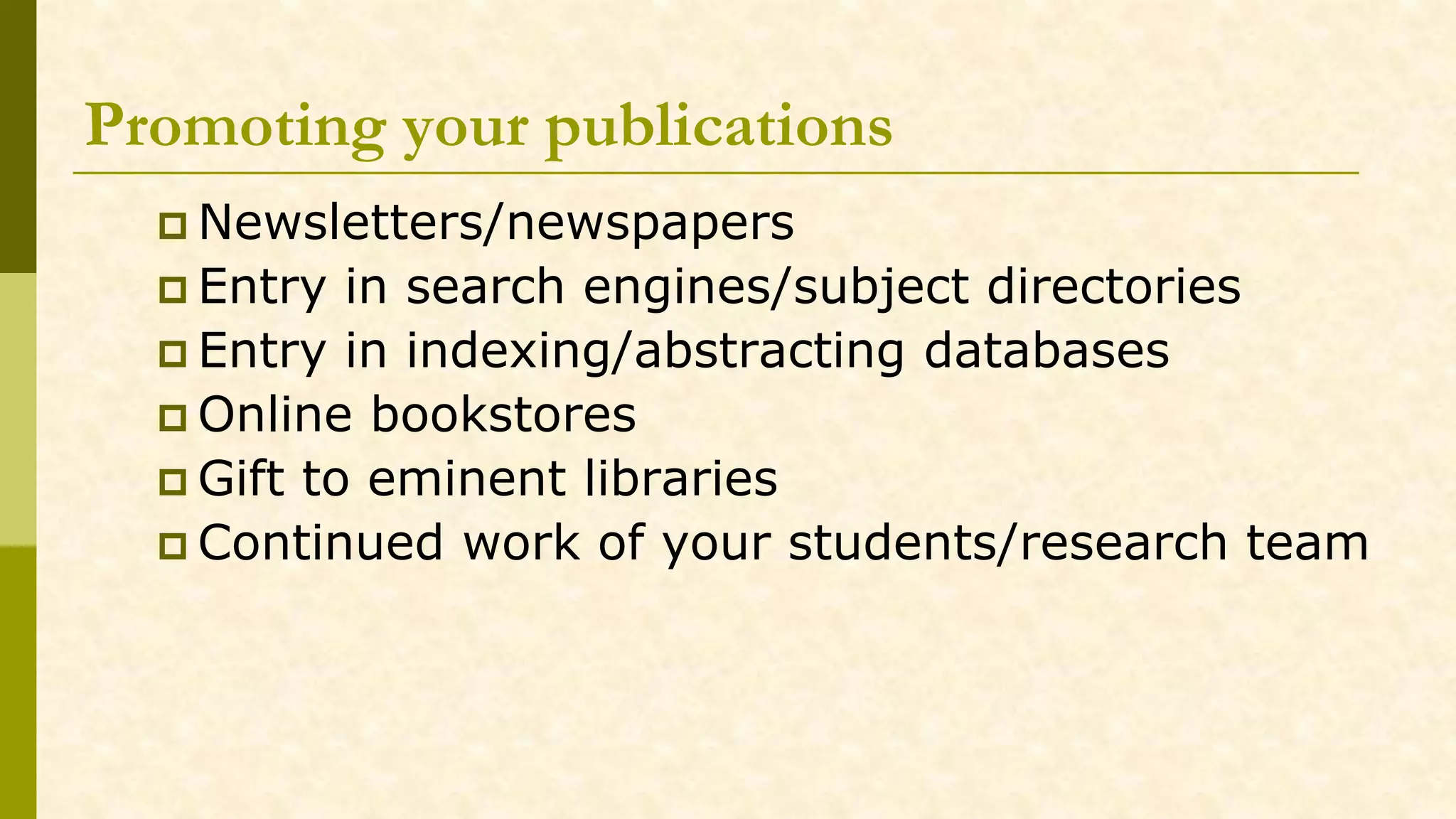 How to promote your publications | PPT