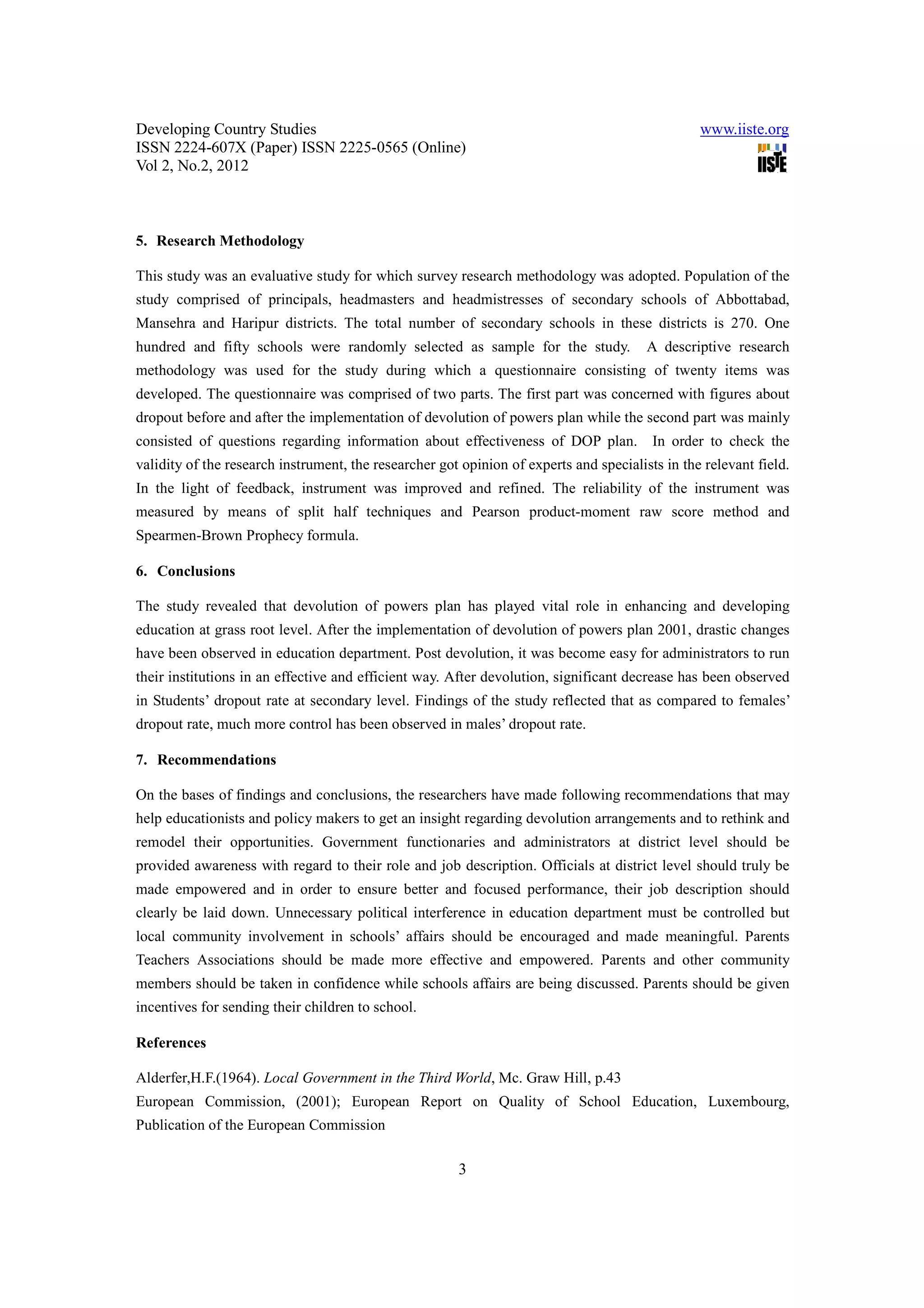 11.impact of devolution of power plan on students | PDF