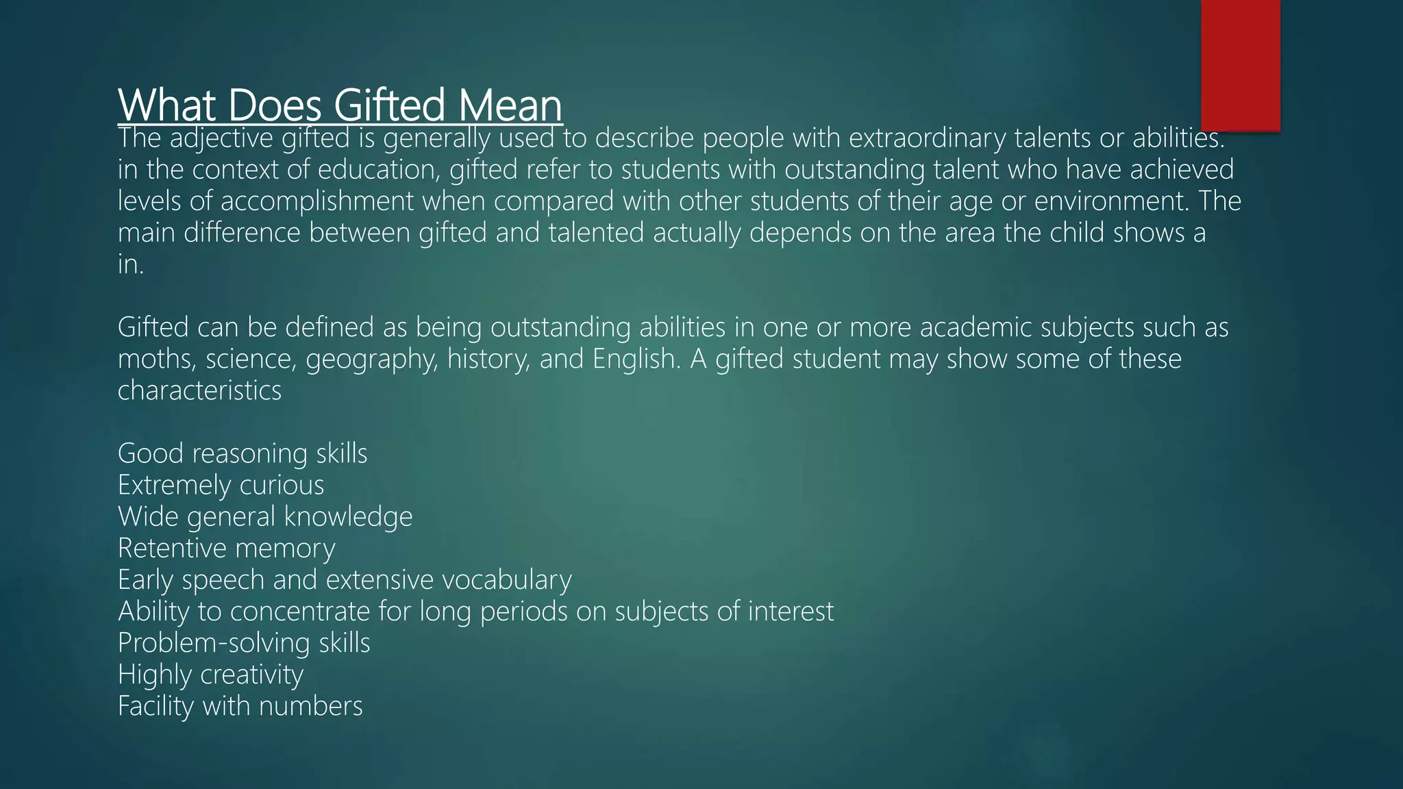 Gifted and Talented Students | PPTX