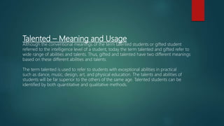 Gifted and Talented Students | PPT