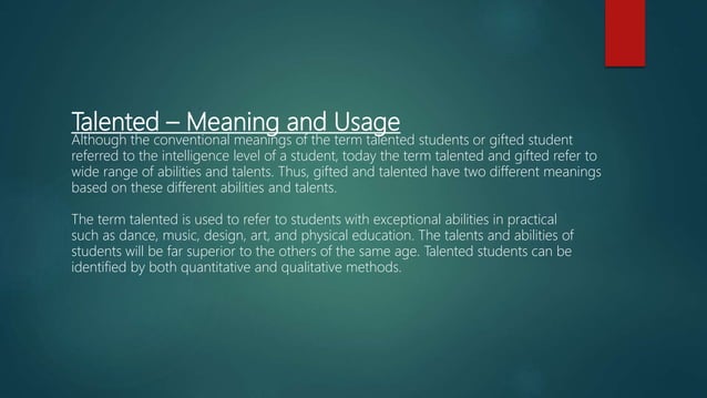 Gifted and Talented Students | PPT