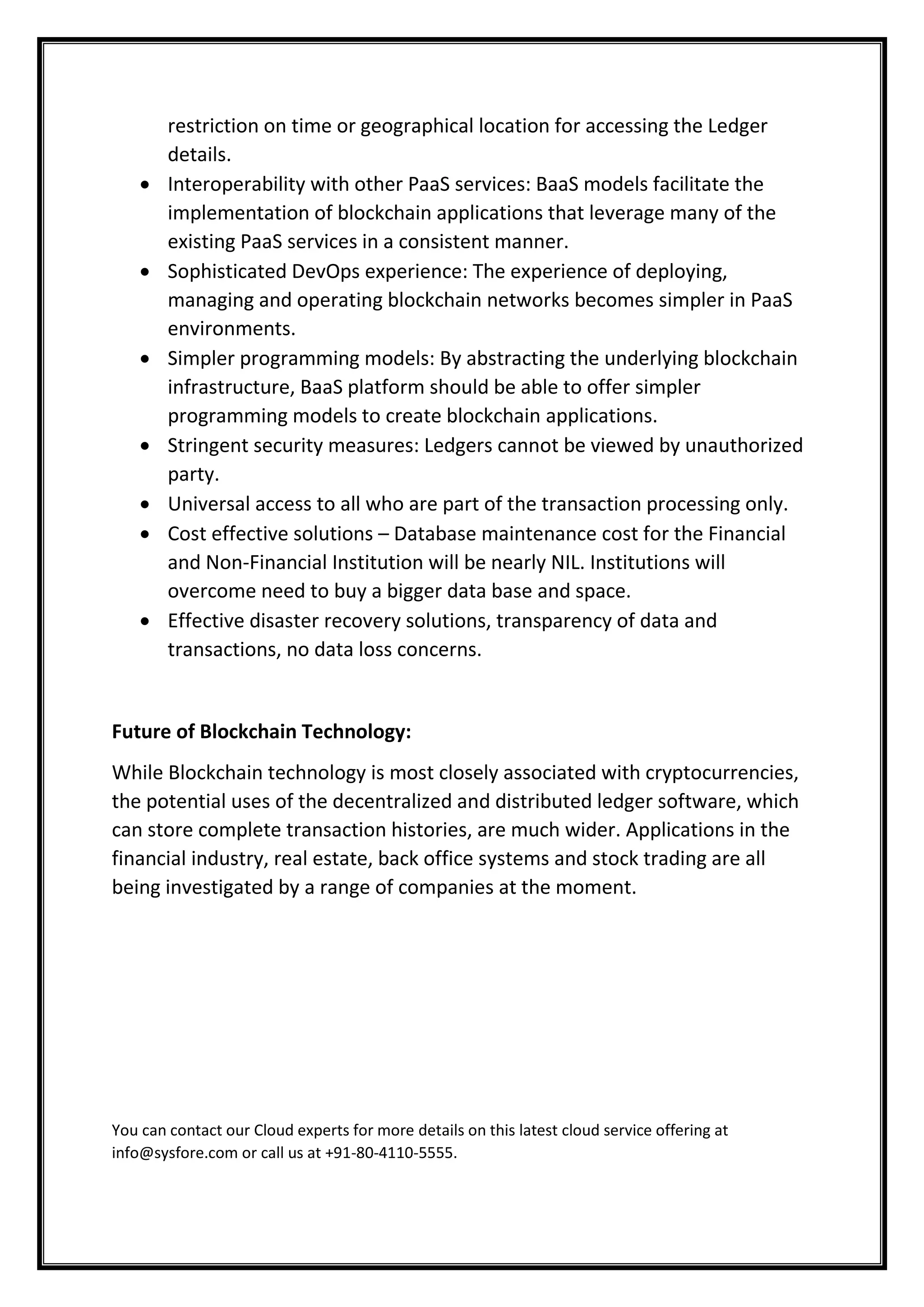 Is Azure Blockchain Cloud the Future of Cloud Computing | Sysfore | PDF