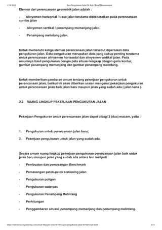 11 jasa pengukuran jalan di bali road measurement | PDF