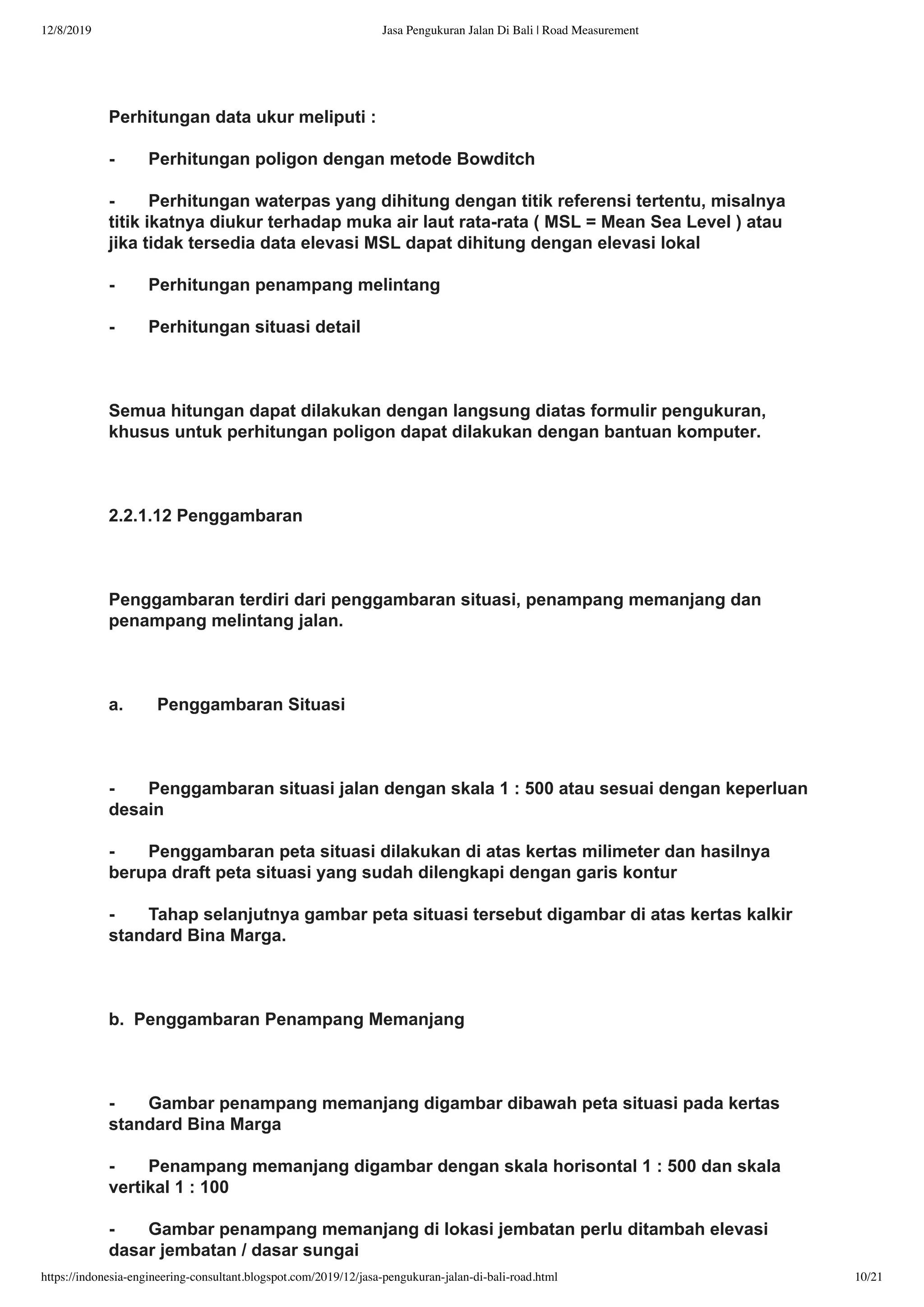 11 jasa pengukuran jalan di bali road measurement | PDF