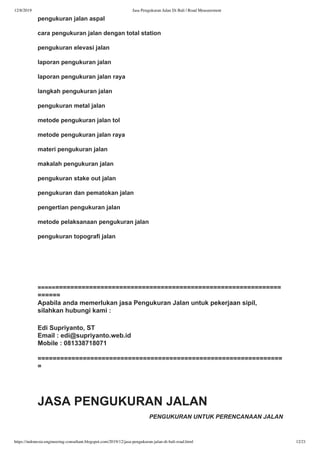 11 jasa pengukuran jalan di bali road measurement | PDF