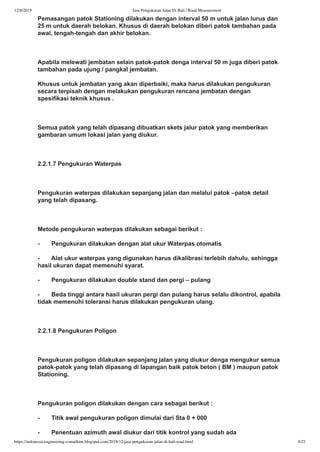 11 jasa pengukuran jalan di bali road measurement | PDF