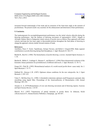 11.javelin throwing technique a biomechanical study | PDF