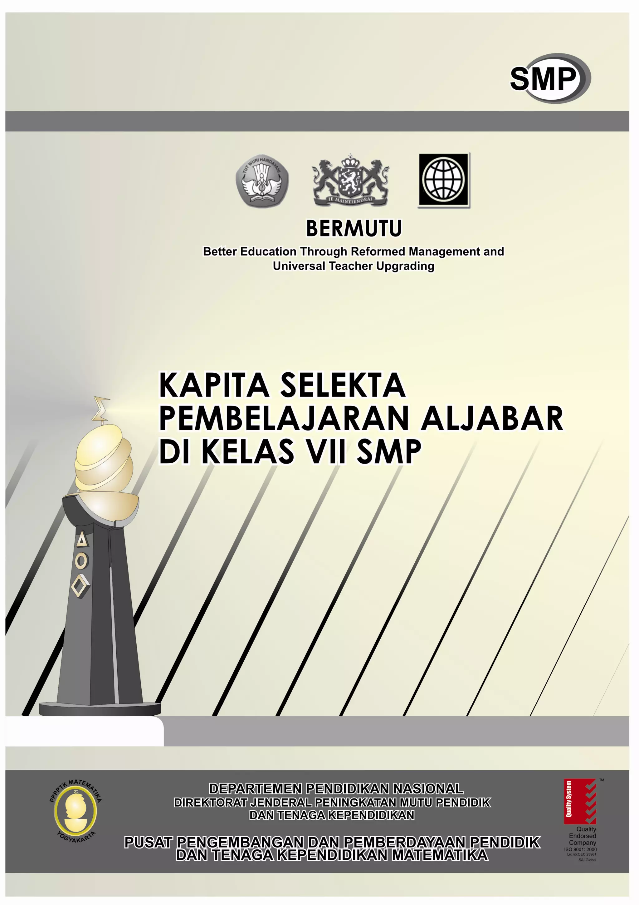 11. kapita selekta pembelajaran aljabar di kelas vii smp | PDF