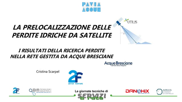 La prelocalizzazione delle perdite idriche da satellite, Cristina ...