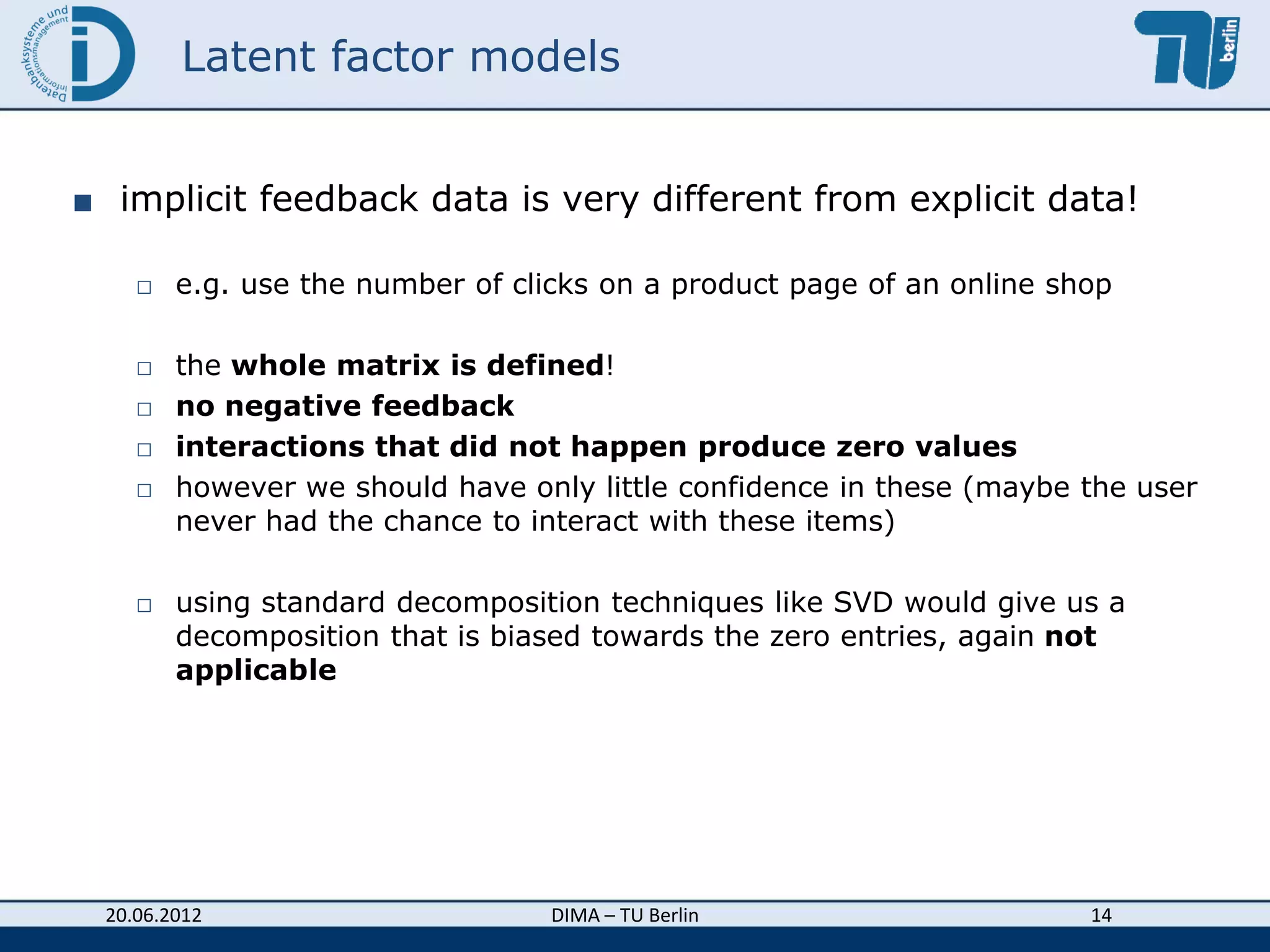 Latent Factor Models For Collaborative Filtering Pdf Computing