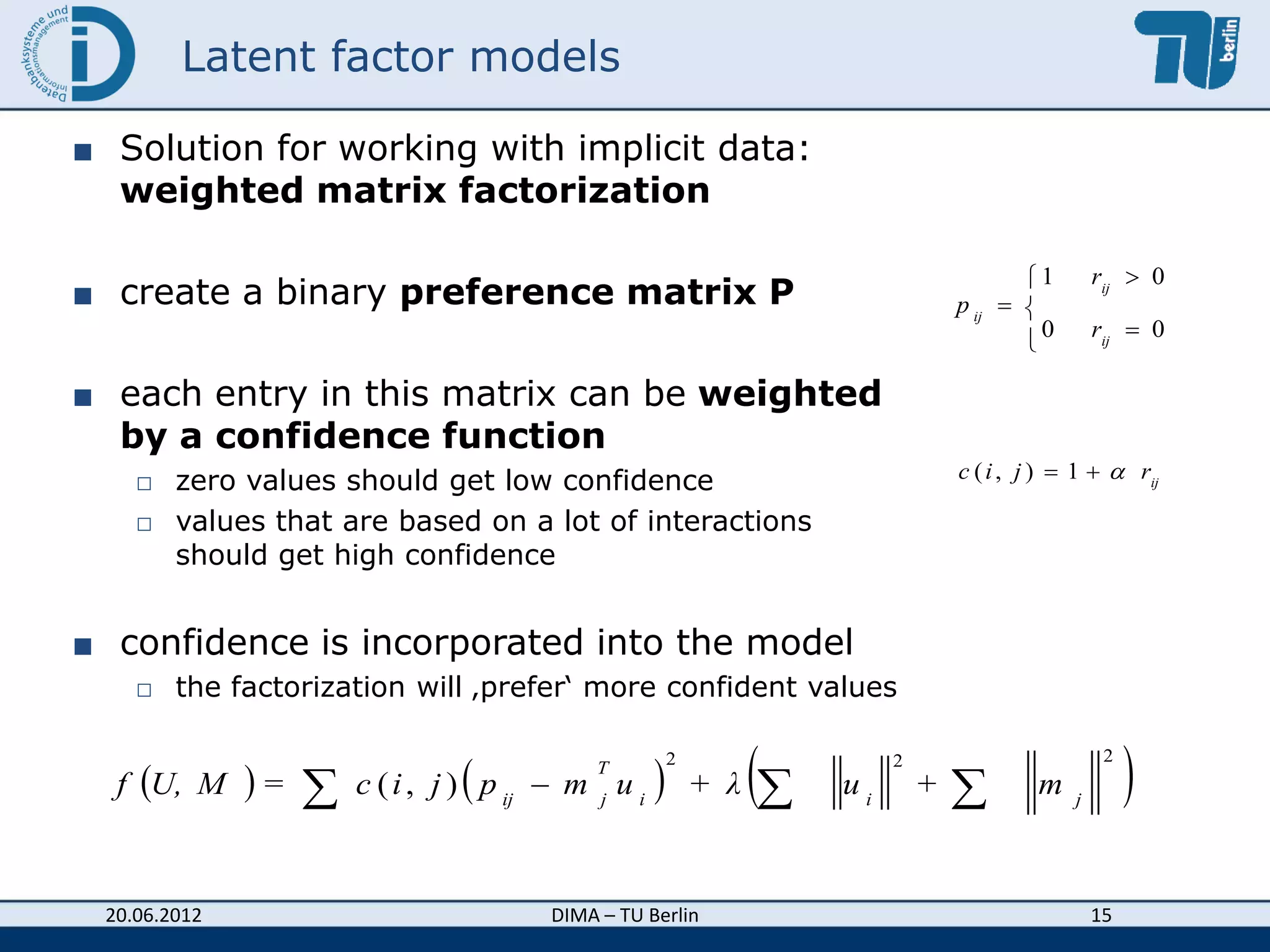 Latent factor models for Collaborative Filtering | PDF