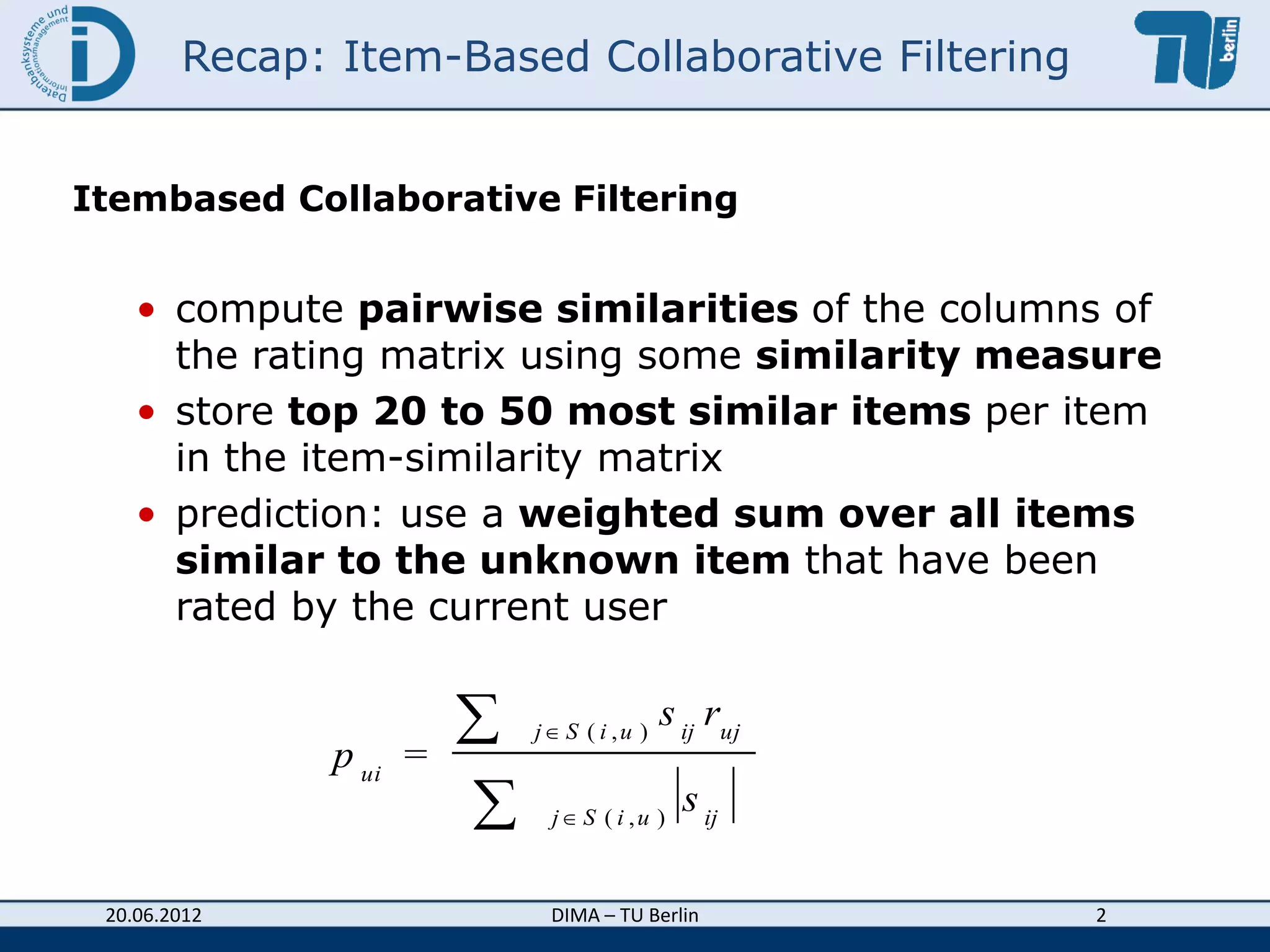 Latent Factor Models For Collaborative Filtering Pdf Computing