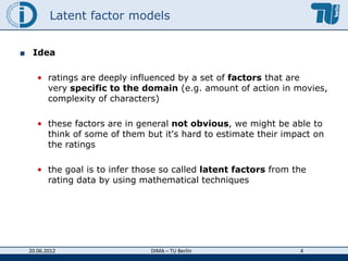 Latent factor models for Collaborative Filtering | PDF
