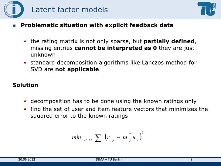 Latent Factor Models For Collaborative Filtering