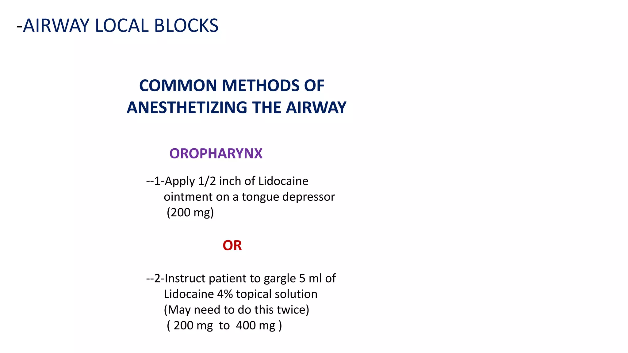 airway local blocks-Anesthesia | PPT