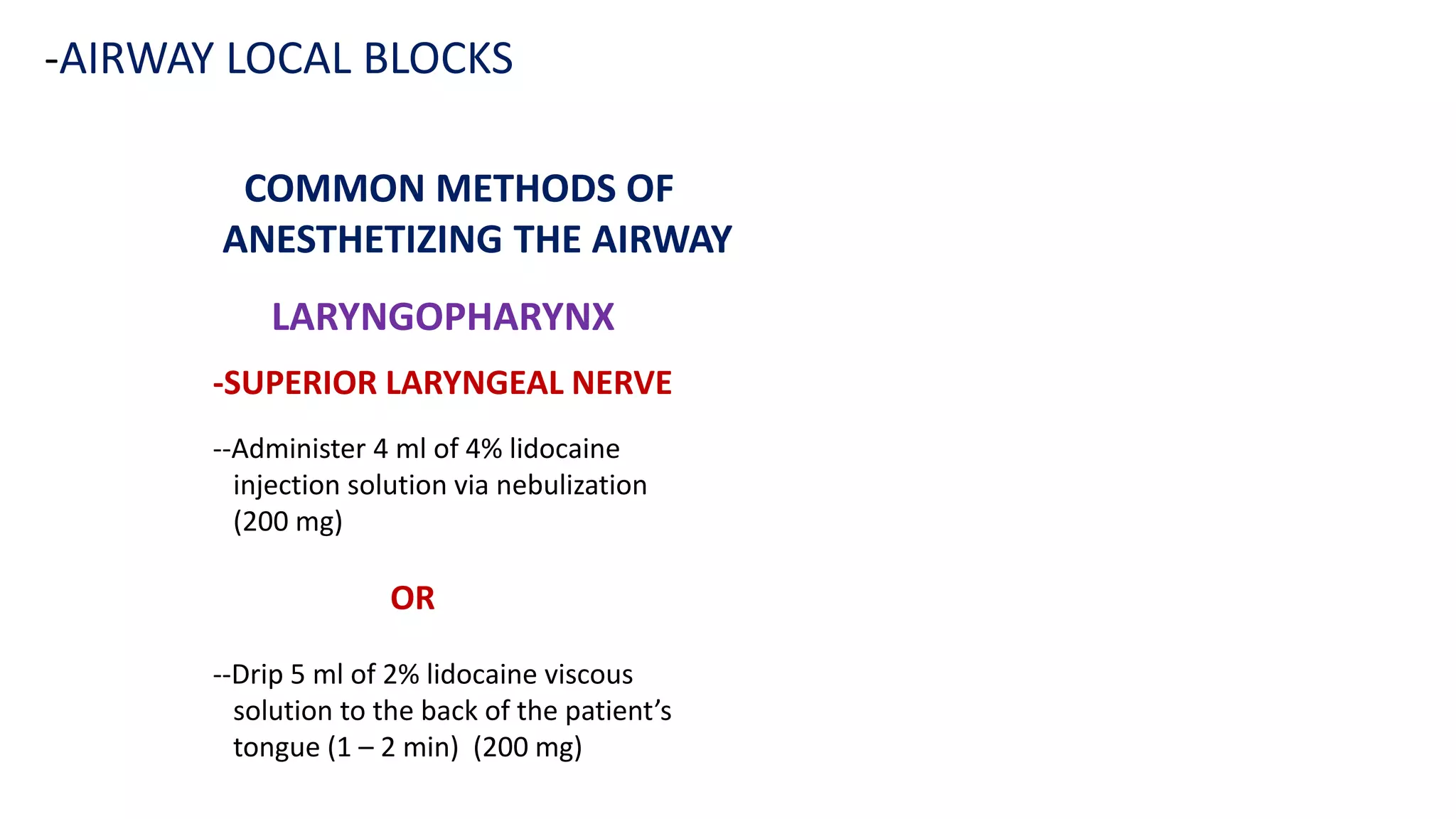 airway local blocks-Anesthesia | PPT