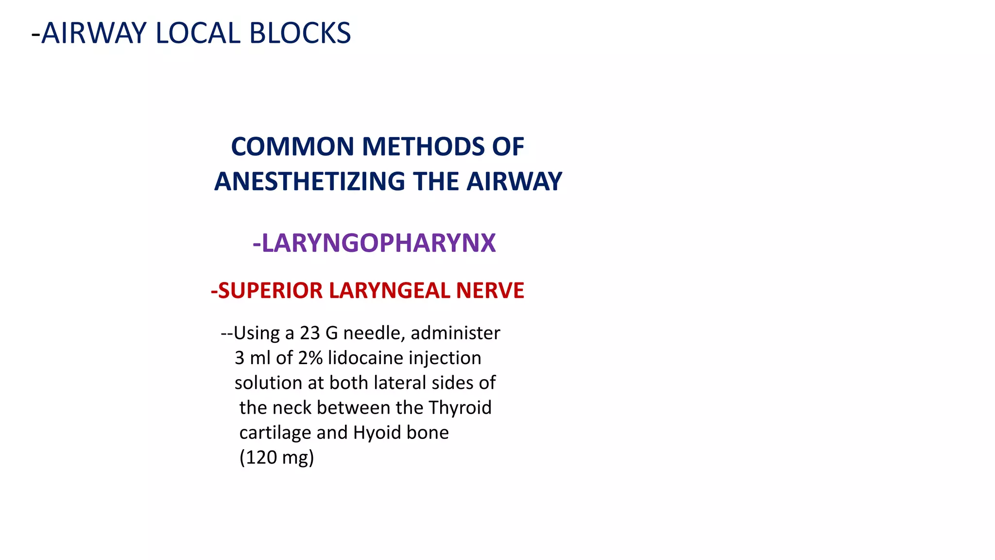 airway local blocks-Anesthesia | PPT