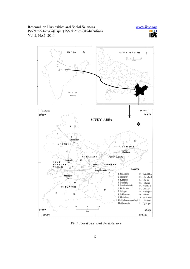 11.level of urbanisation in varanasi and its adjoining districts of ...