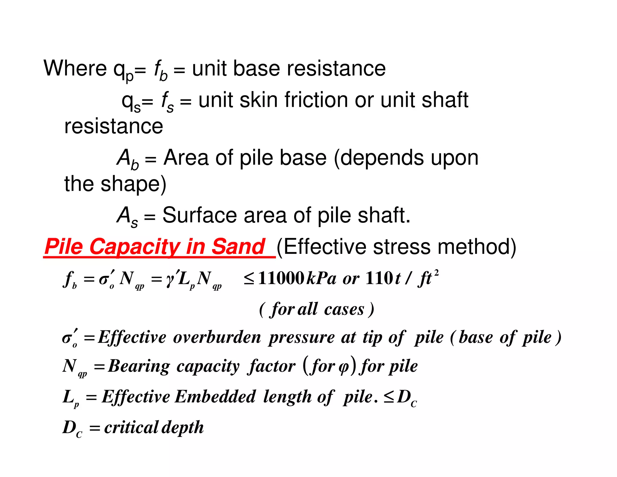 Load carrying capacity of piles | PDF | Physics | Science