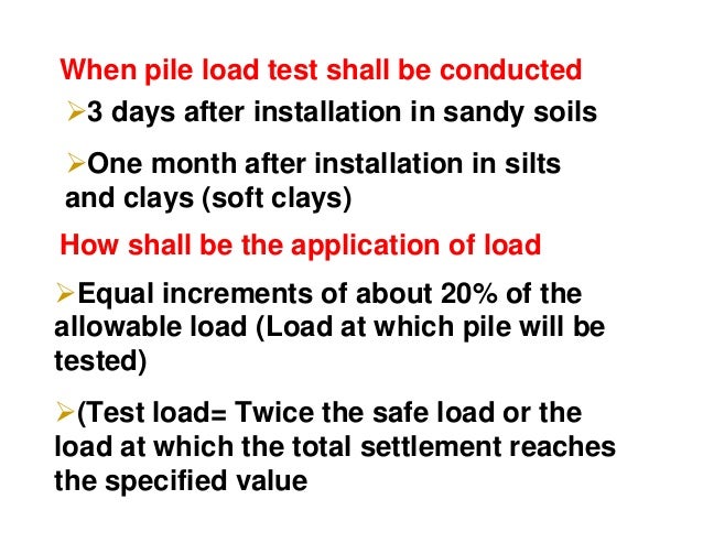 Load carrying capacity of piles