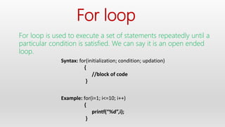 What is loops? What is For loop? | PPT