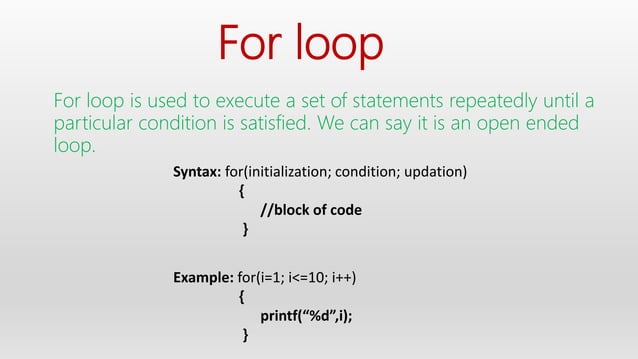 What is loops? What is For loop? | PPT