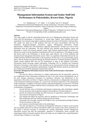 11.management information system and senior staff job performance in ...