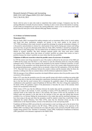 11.market efficiency, market anomalies, causes, evidences, and some ...