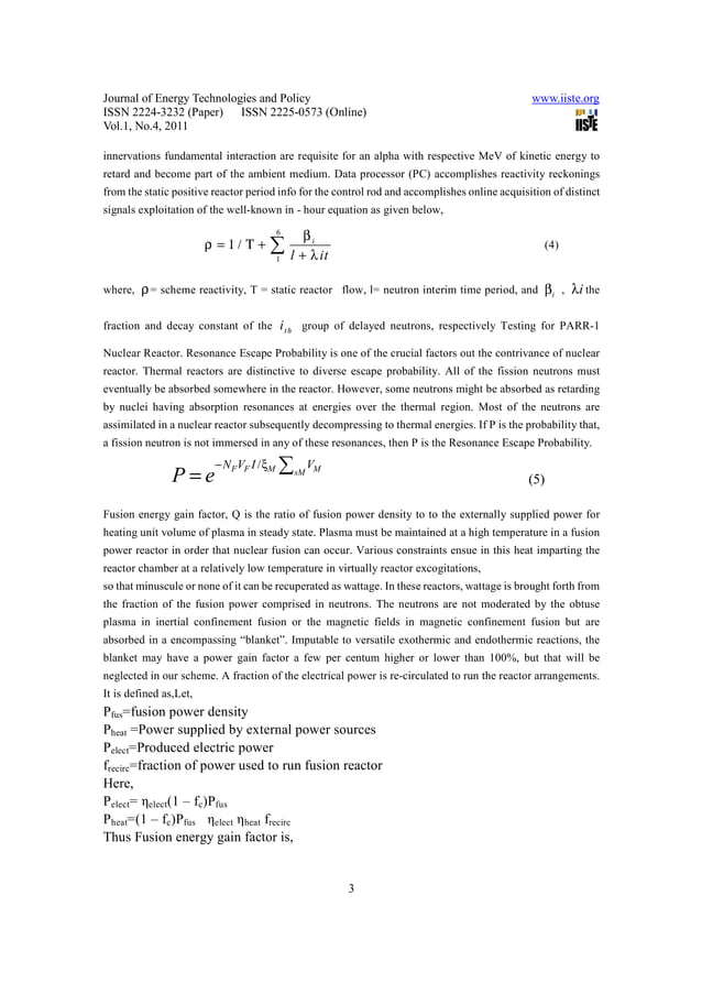 11.mathematics of fusion reactors and energy gain factor model | PDF