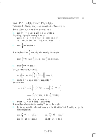 maths TRIGONOMETRIC FUNCTIONS | PDF